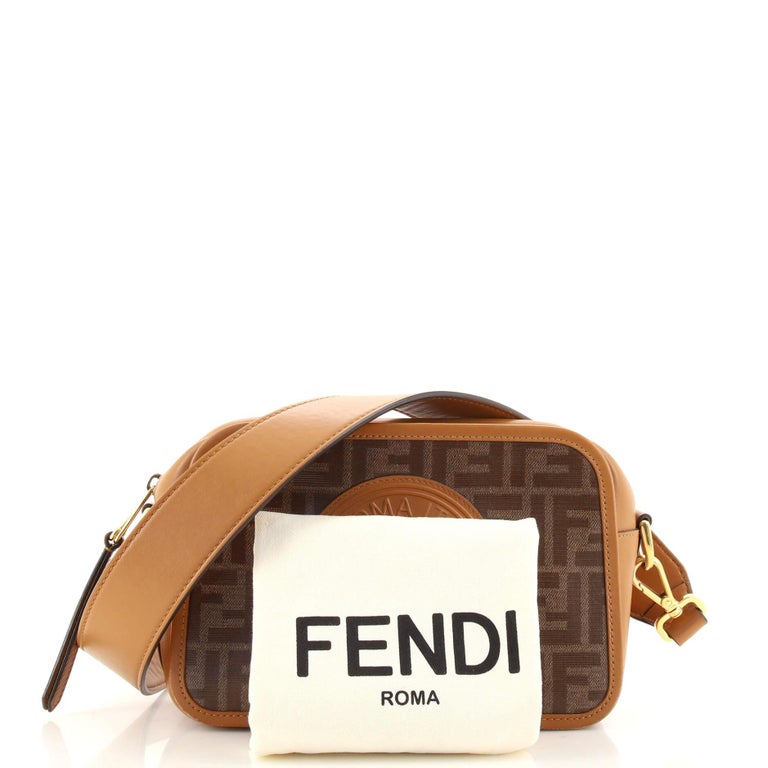 Fendi F is Fendi Logo Stamp Camera Bag Zucca Coated Canvas Small at 1stDibs