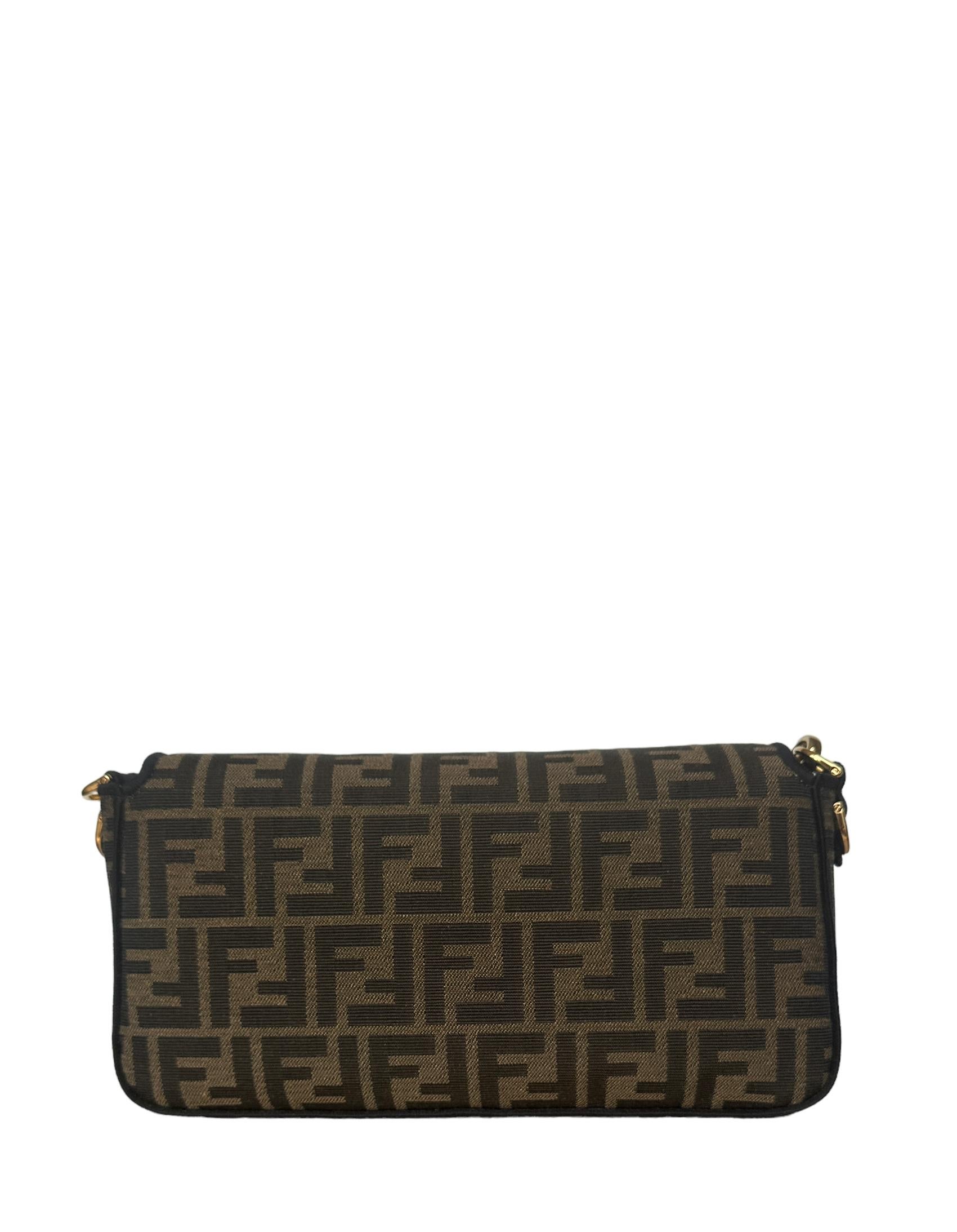 Fendi Fabric Monogram Jacquard FF Baguette NM Bag w/ Two Straps For Sale at 1stDibs