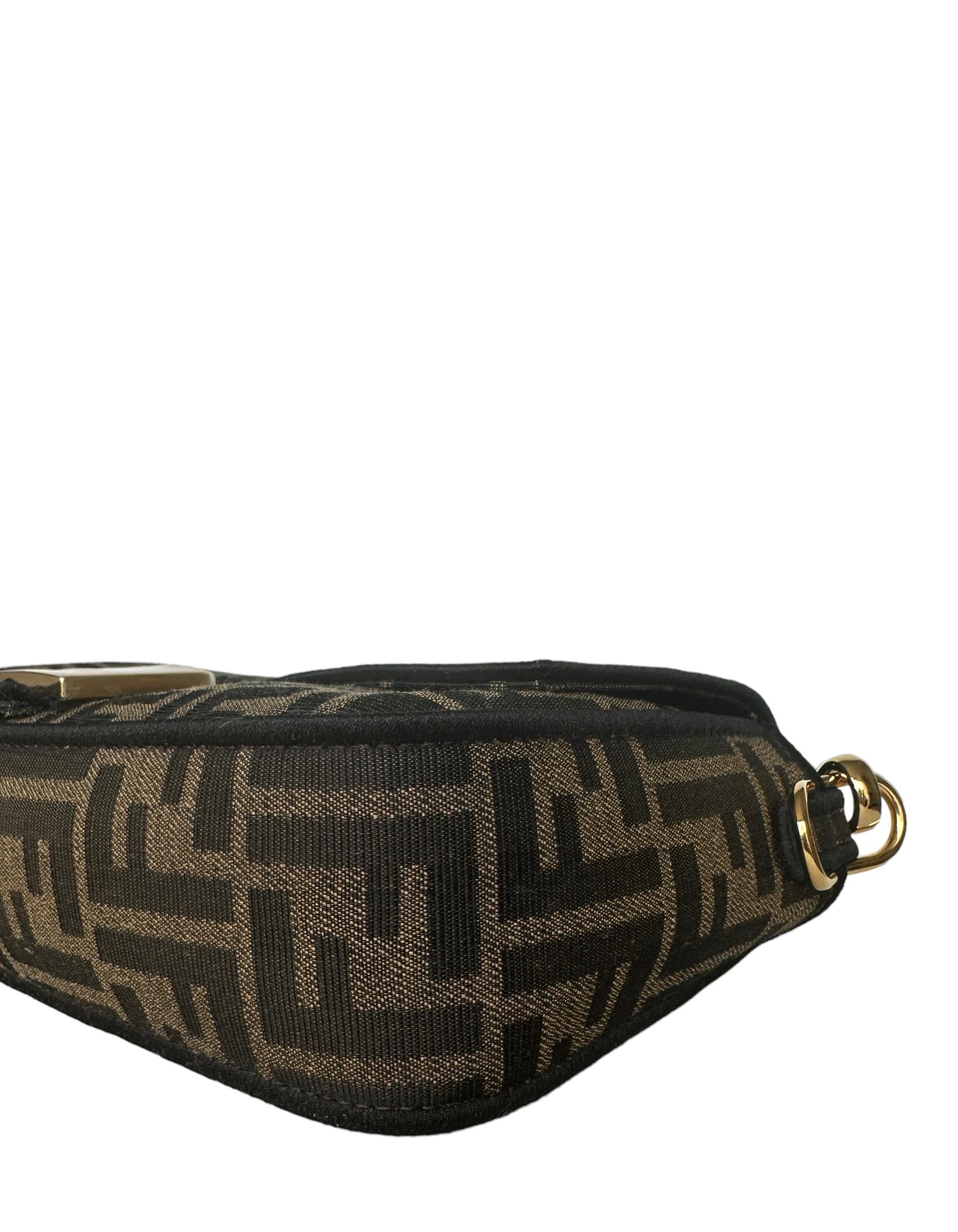 Fendi Fabric Monogram Jacquard FF Baguette NM Bag w/ Two Straps For Sale at 1stDibs