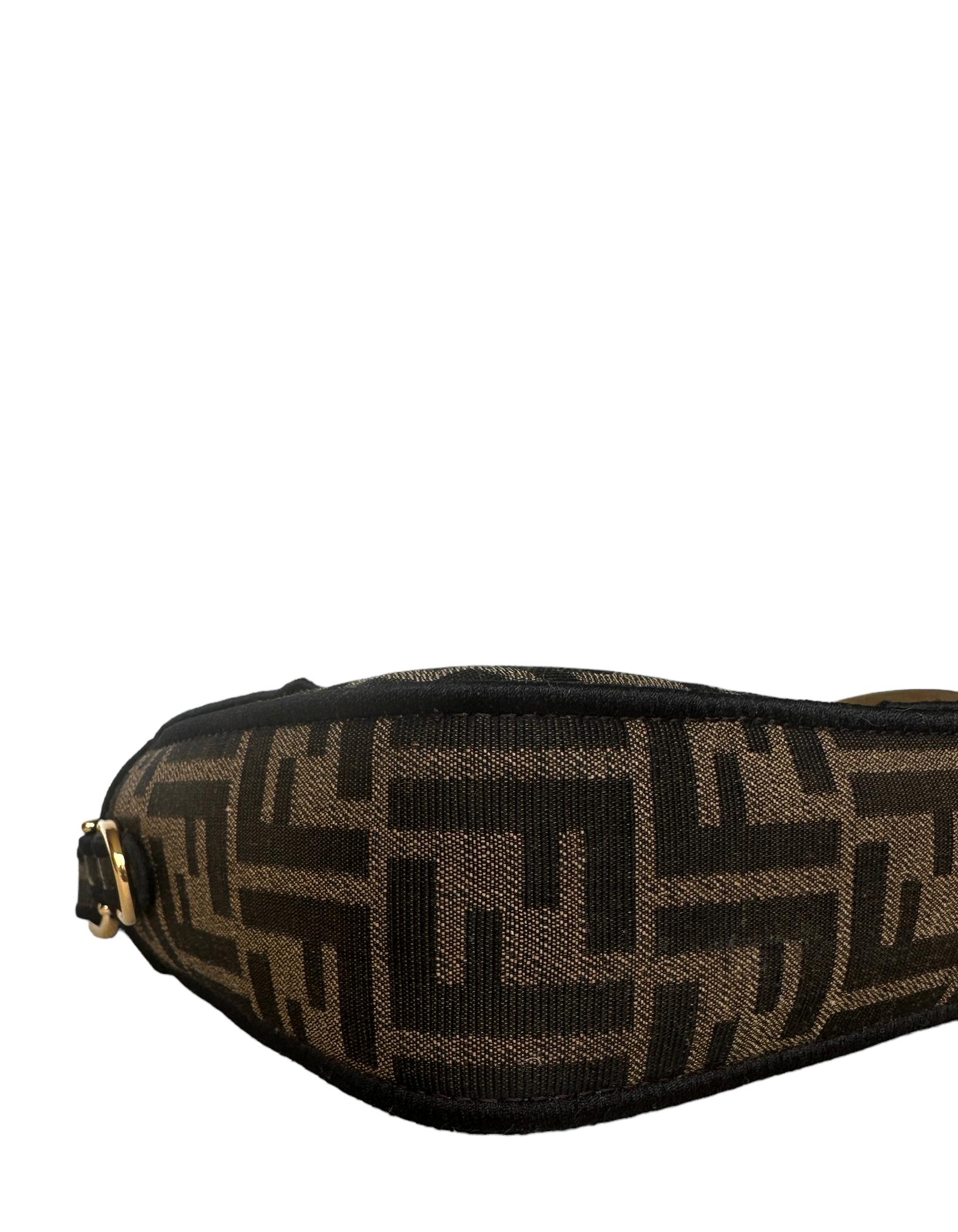 Fendi Fabric Monogram Jacquard FF Baguette NM Bag w/ Two Straps For Sale at 1stDibs