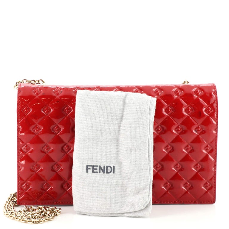 Fendi Fendilicious Wallet on Chain Embossed Patent at 1stDibs