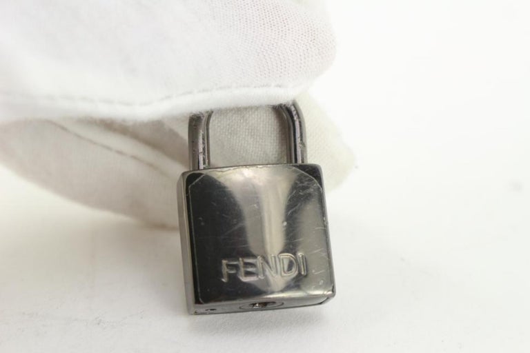 Fendi FF Logo Padlock and Key Lock Set Bag Charm 126f48 For Sale at 1stDibs