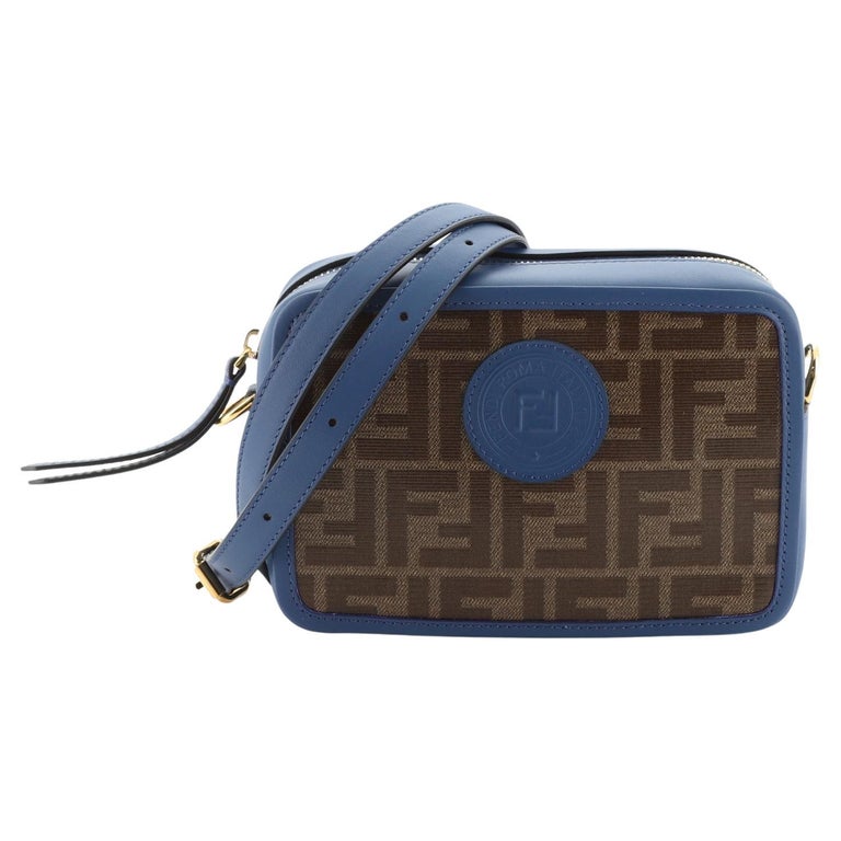 Fendi FF Logo Stamp Camera Bag Zucca Coated Canvas Mini at 1stDibs