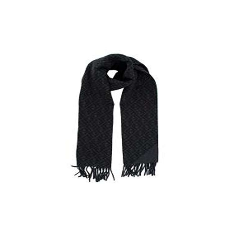 Fendi FF Monogram Black/Anthracite Cashmere Scarf For Sale at 1stDibs