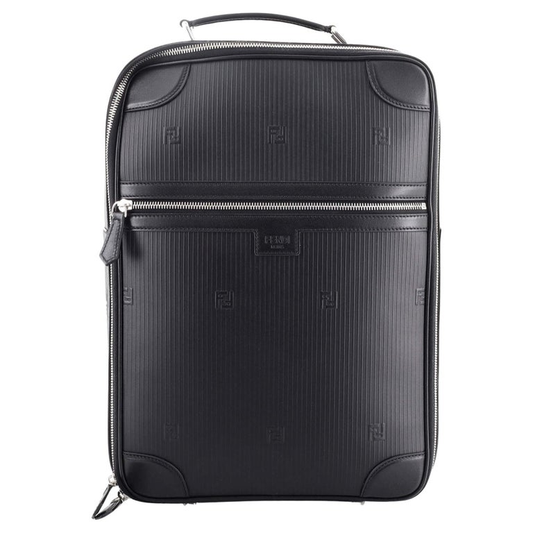 Fendi FF Travel Backpack Embossed Leather Medium For Sale at 1stDibs