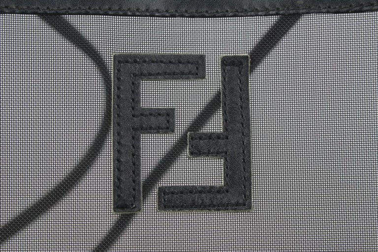 Fendi FF Zucca Black Mesh Shopper Tote 4FF330 For Sale at 1stDibs