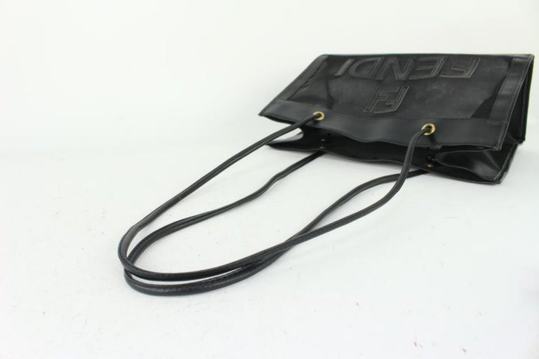 Fendi FF Zucca Black Mesh Shopper Tote 4FF330 For Sale at 1stDibs