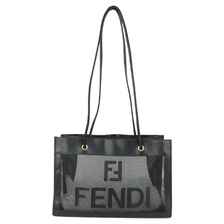 Fendi FF Zucca Black Mesh Shopper Tote 824ff33 at 1stDibs