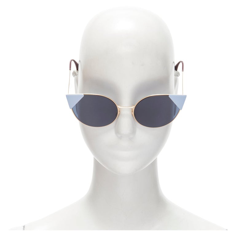 FENDI FF0190/S 000A9 blue pointed cat eye flat sunglasses For Sale at ...