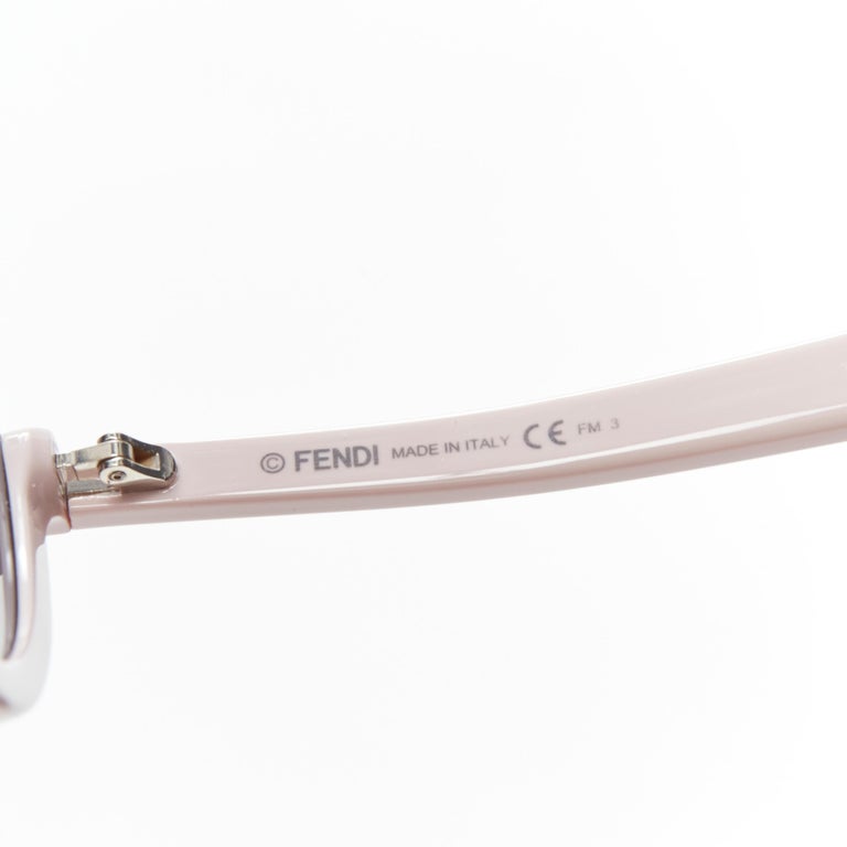 FENDI FF0296/S pink mirrored reflective pearl half frame shield ...