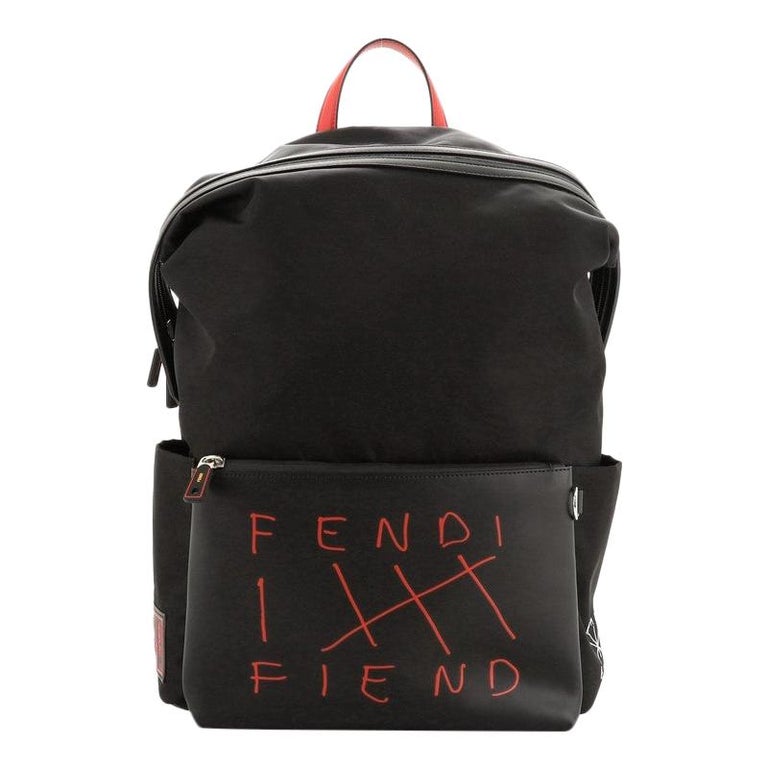 Fendi Fiend Backpack Nylon With Printed Leather at 1stDibs