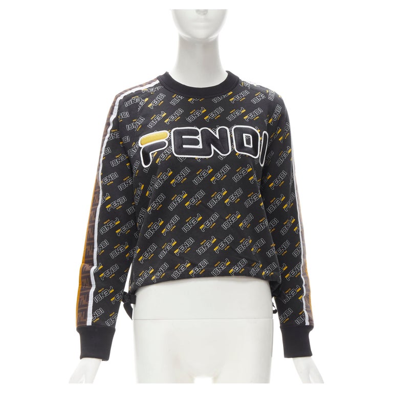 FENDI FILA Mania graphic logo embroidery monogram FF Zucca pullover ...
