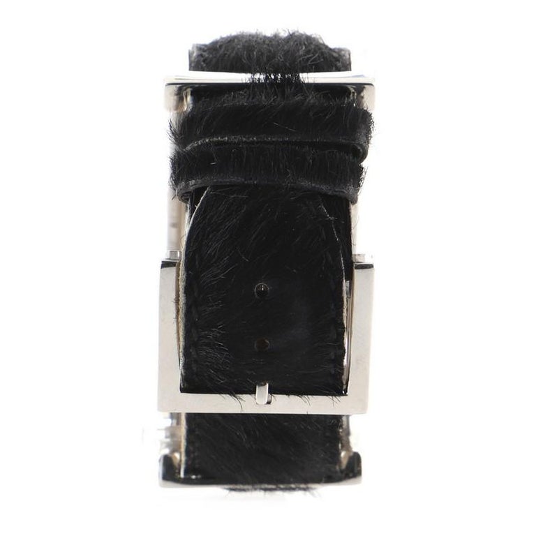 Fendi Flip Face Quartz Watch Stainless Steel and Faux Fur 26 at 1stDibs