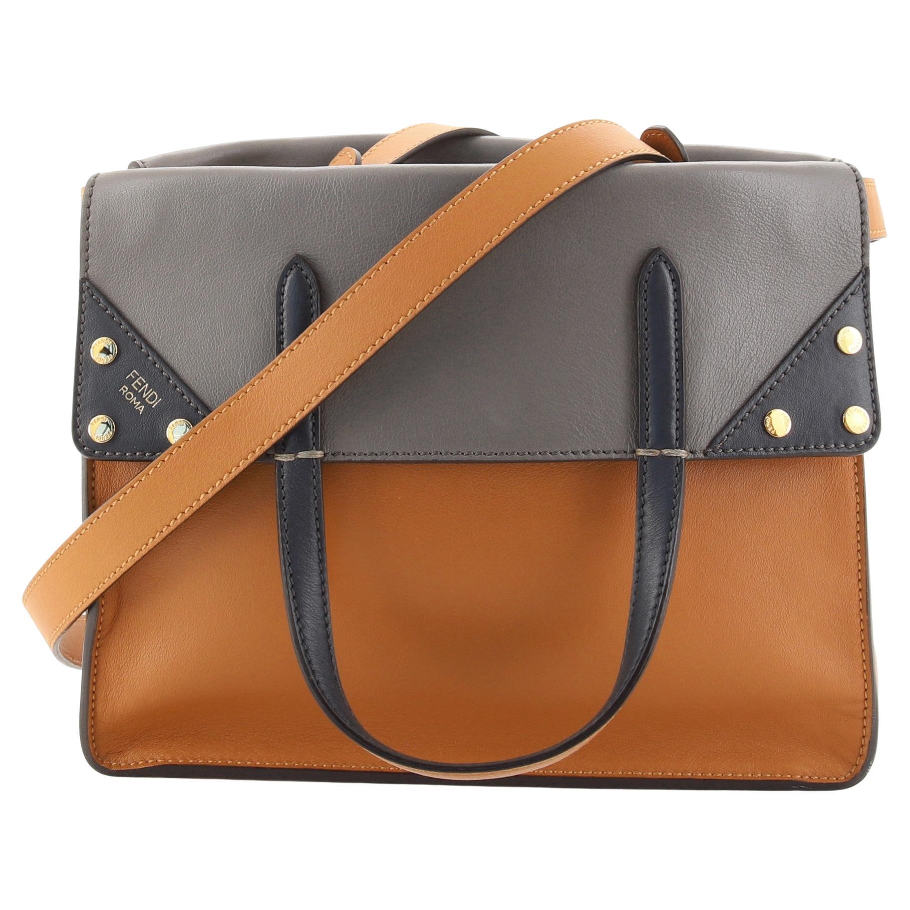 Fendi Color Block 2Jours Handbag Leather Medium at 1stDibs