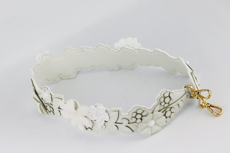 Fendi Floral Appliquéd Leather Bag Strap For Sale at 1stDibs