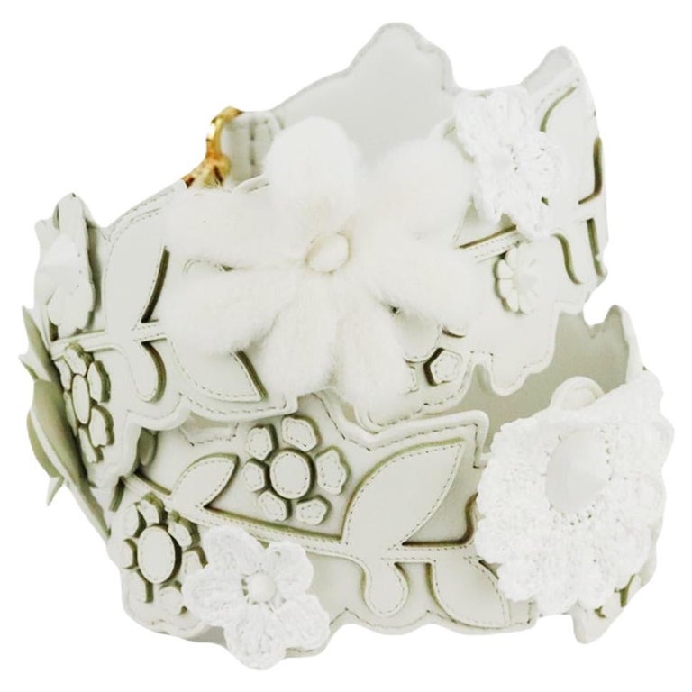 Fendi Floral Appliquéd Leather Bag Strap For Sale at 1stDibs
