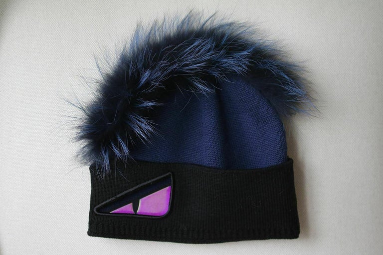 Fendi Fox Fur Trimmed Beanie at 1stDibs