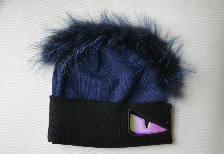 Fendi Fox Fur Trimmed Beanie at 1stDibs