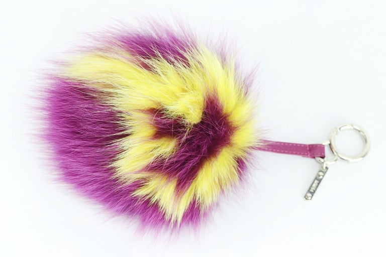 Fendi Fox, Rabbit Fur And Leather Bag Charm For Sale at 1stDibs