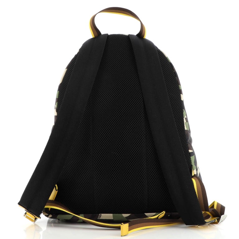 Fendi Front Pocket Backpack Printed Nylon Large For Sale at 1stDibs