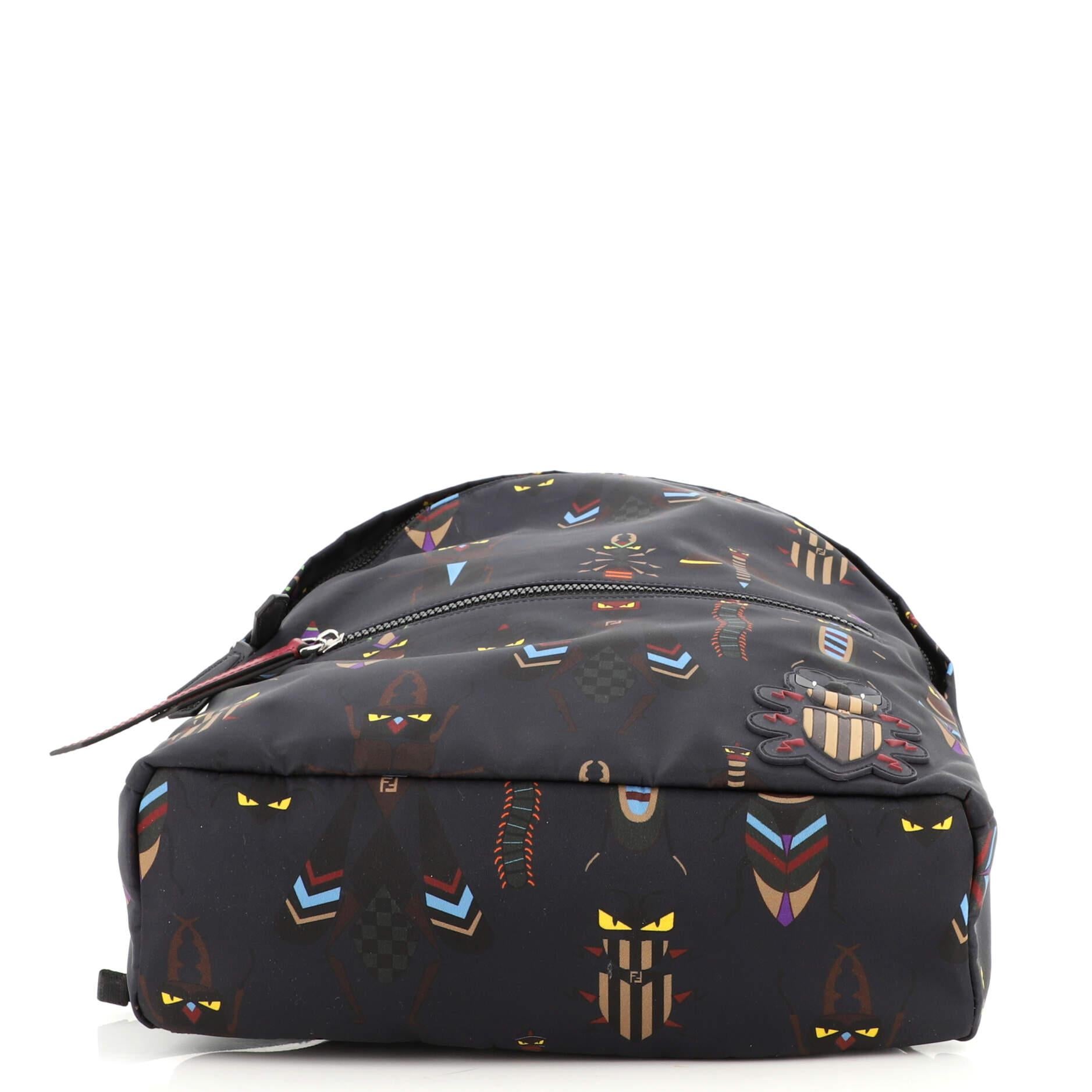 Fendi Front Pocket Backpack Printed Nylon Large at 1stDibs