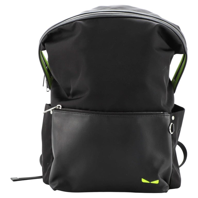 Fendi Front Pocket Monster Backpack Nylon and Leather Large For Sale at ...