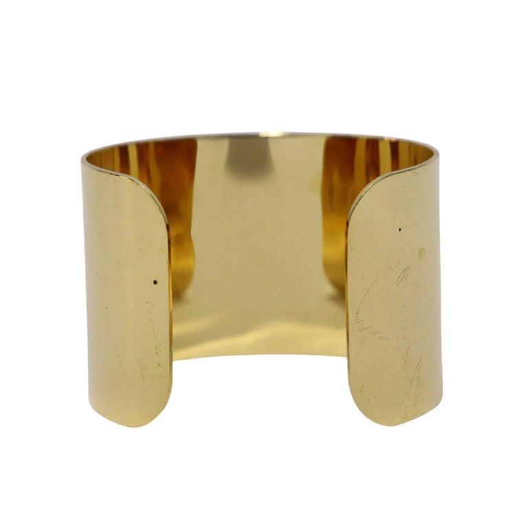 Fendi Gemstone Embellished Wide Cuff Bracelet For Sale at 1stDibs
