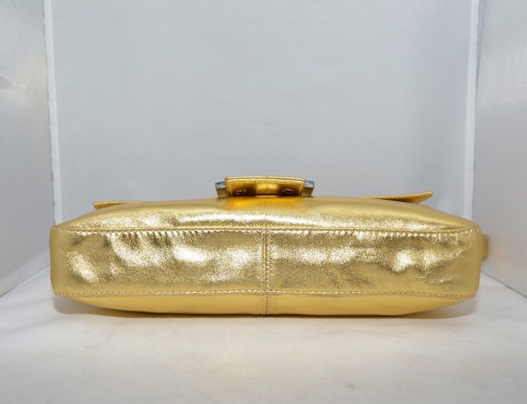 Fendi Gold Baguette Shoulder Bag with Rhinestone Buckle at 1stDibs ...