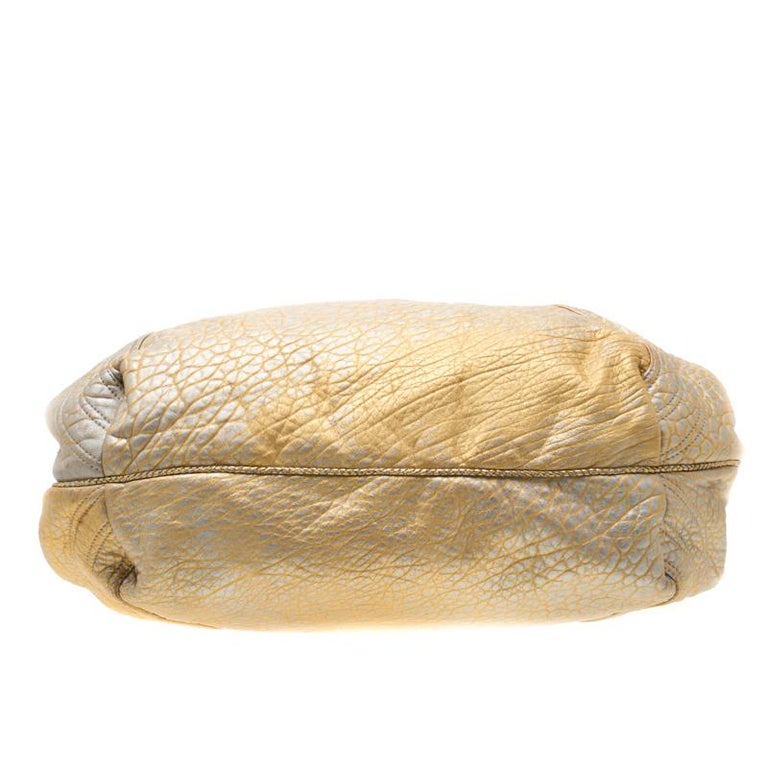 Fendi Gold Holographic Textured Leather Spy Bag at 1stDibs