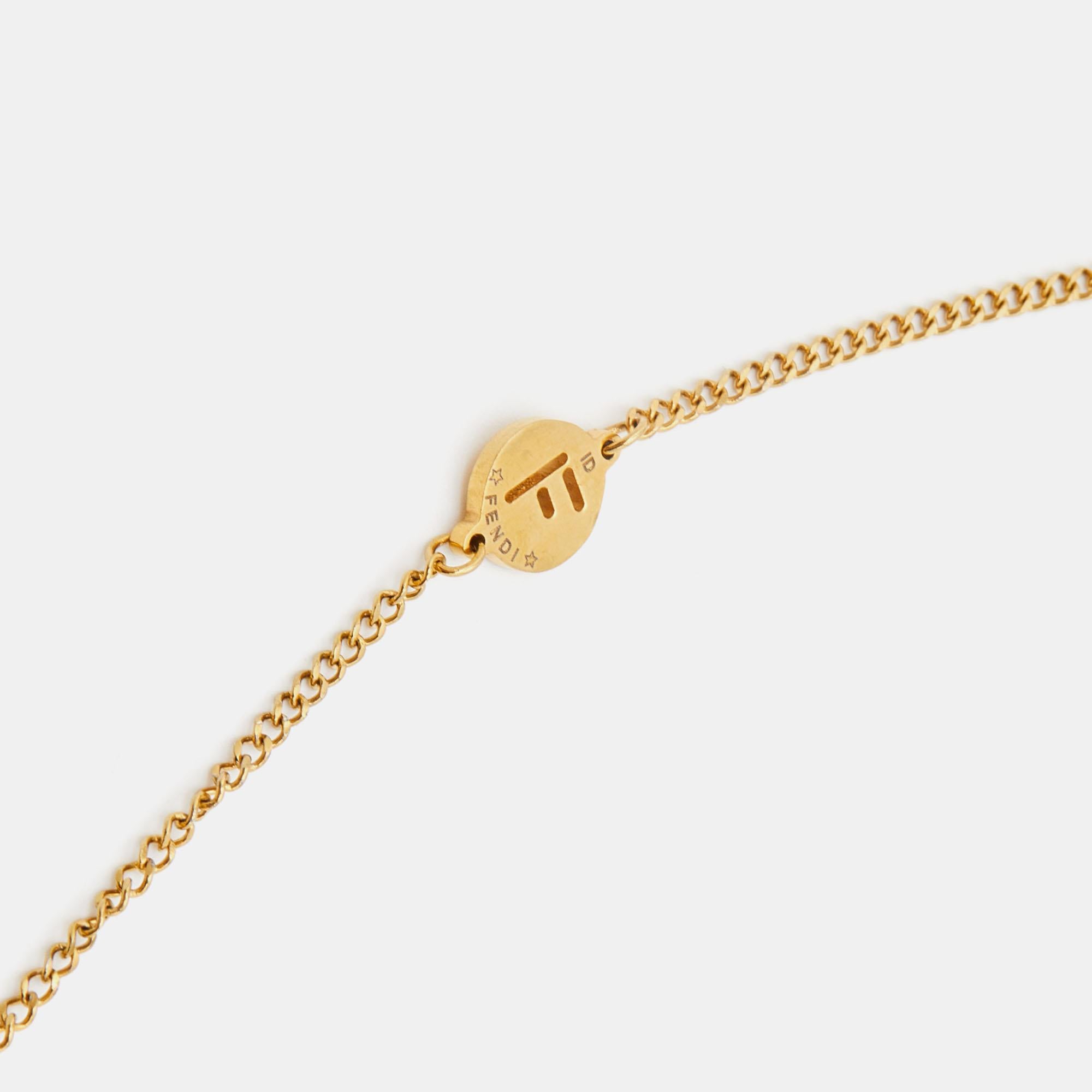 Fendi Gold Tone Necklace For Sale at 1stDibs