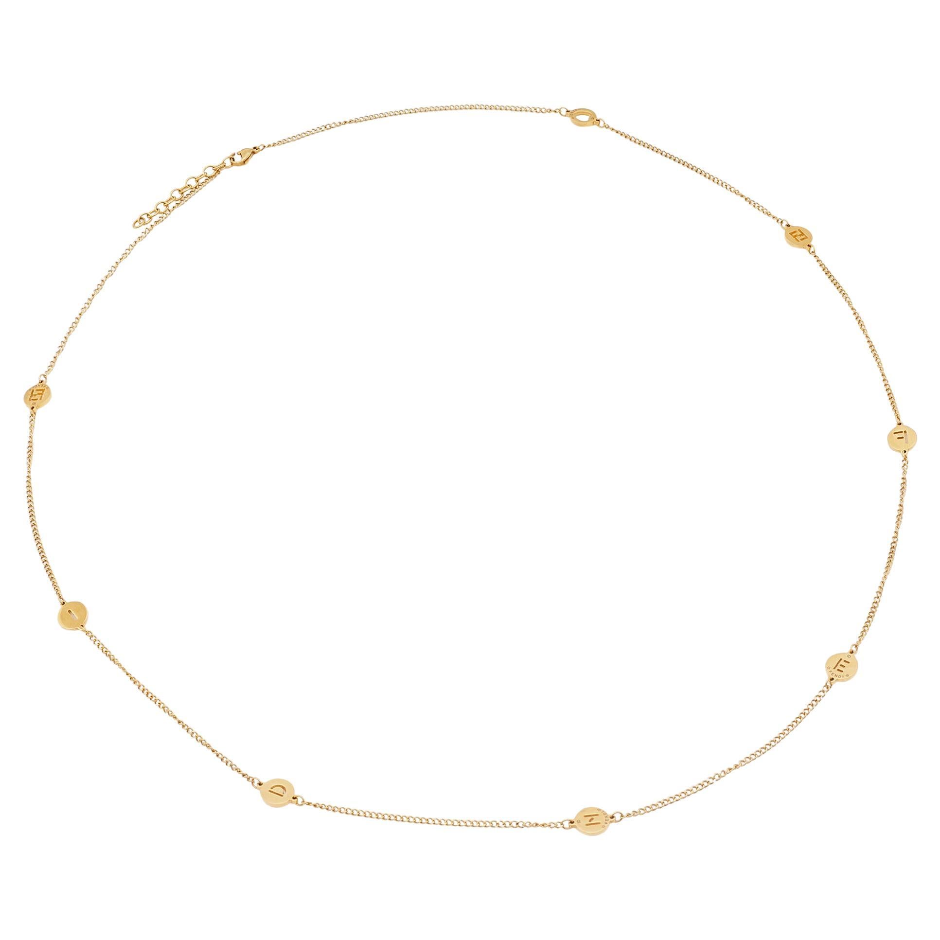 Fendi Gold Tone Necklace For Sale at 1stDibs