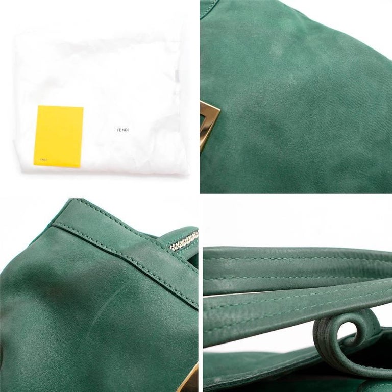 Fendi green leather and suede tote bag For Sale at 1stDibs | fendi ...