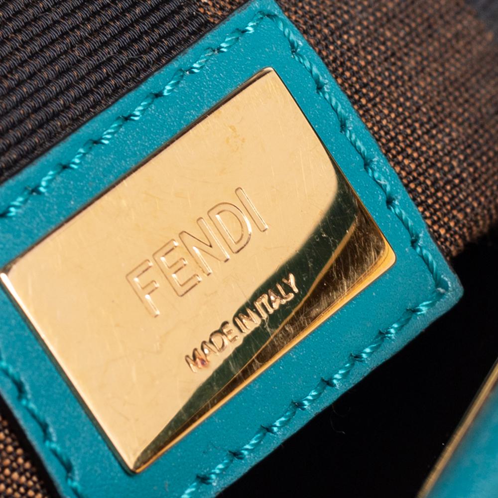 Fendi Green Leather Medium Peekaboo Top Handle Bag At 1stdibs