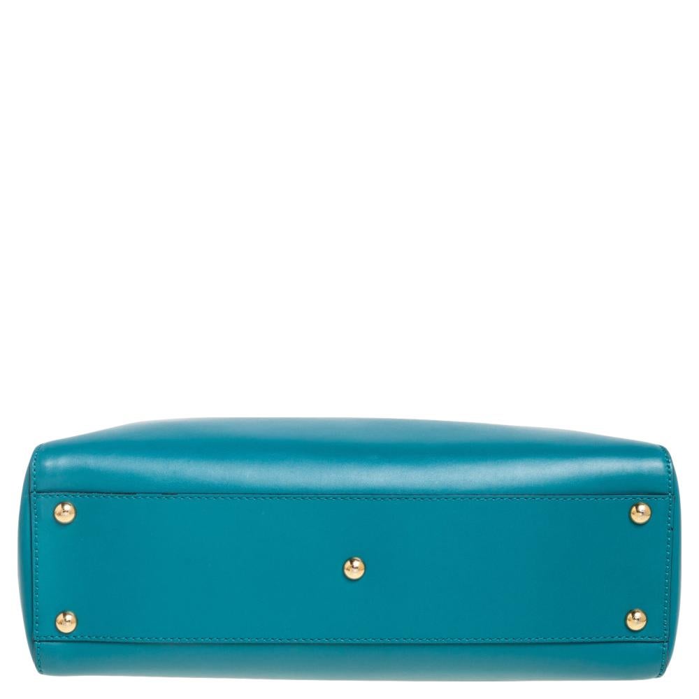 Fendi Green Leather Medium Peekaboo Top Handle Bag At 1stdibs