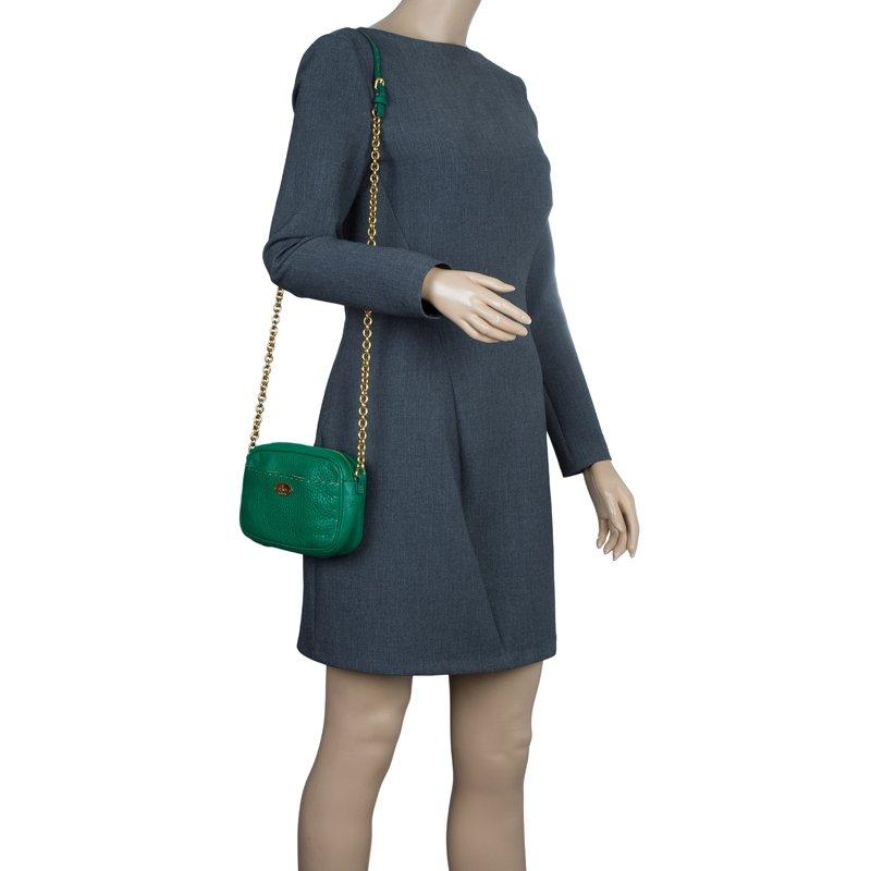 Fendi Green Leather Selleria Leather Small Crossbody Bag For Sale at ...