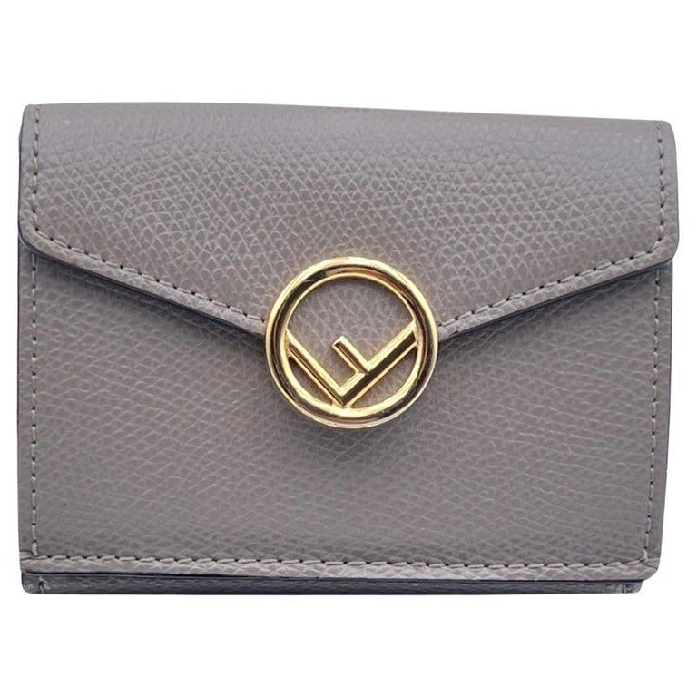 Fendi Grey Leather F is Fendi Mini Trifold Wallet Coin Purse For Sale ...