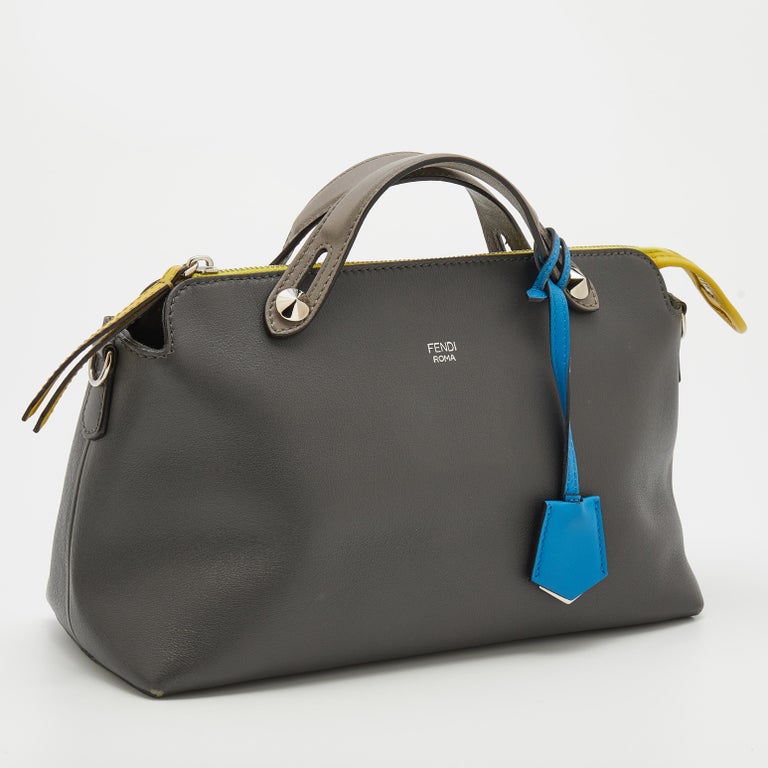 Fendi Grey Leather Medium By The Way Shoulder Bag For Sale at 1stDibs