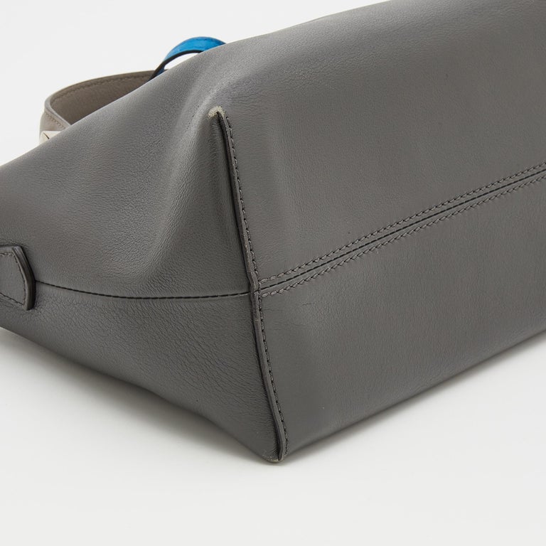 Fendi Grey Leather Medium By The Way Shoulder Bag For Sale at 1stDibs