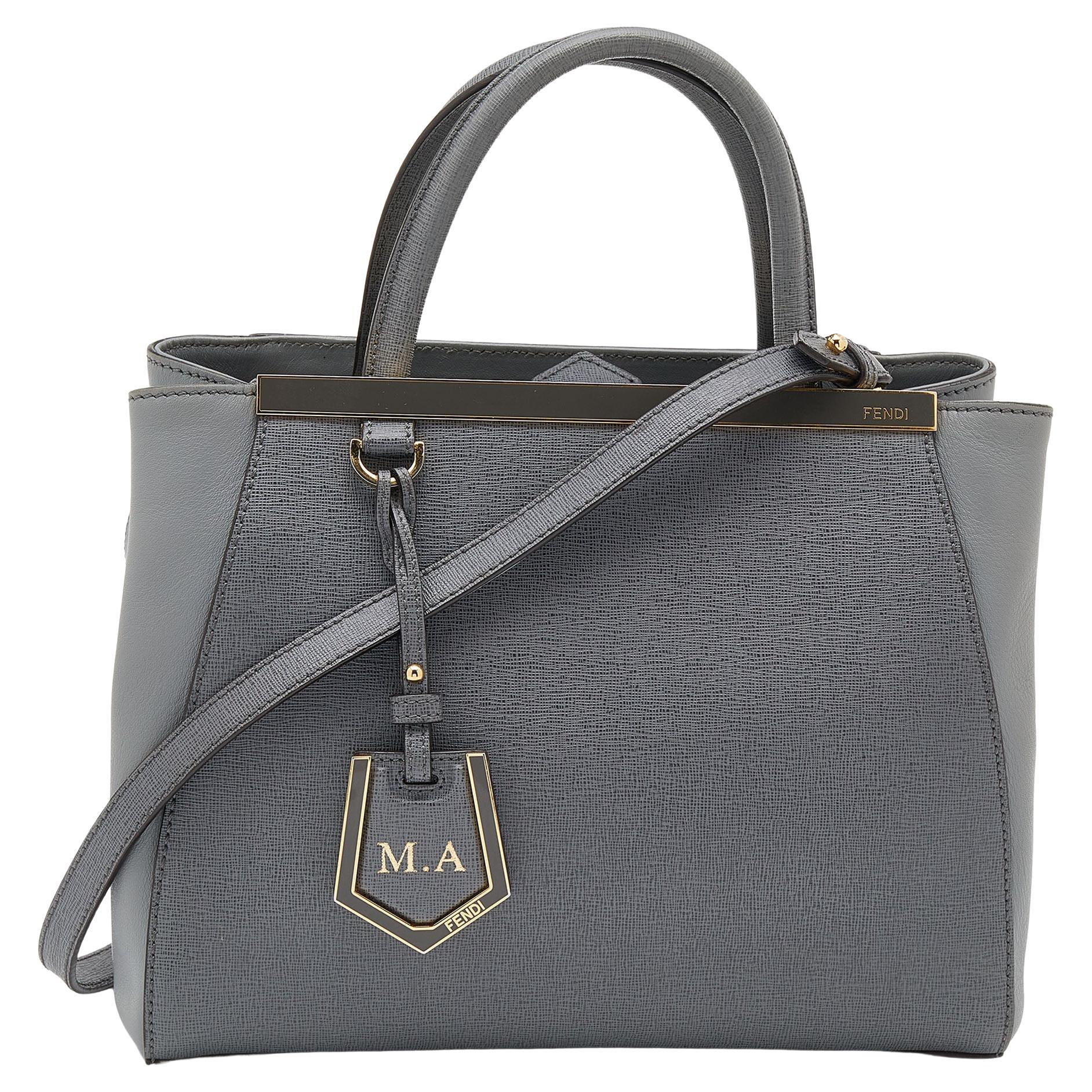 Fendi Lilac Leather Mini 2jours Tote For Sale at 1stDibs