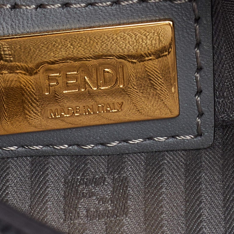 Fendi Grey Leather Petite Sac 2Jours Tote For Sale at 1stDibs