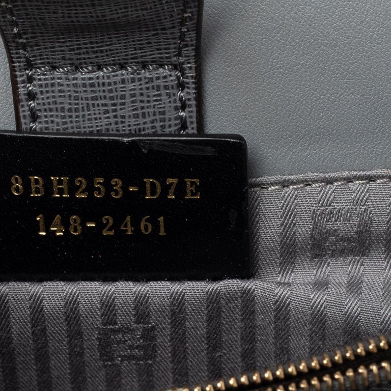 Fendi Grey Leather Small 2Jours Tote at 1stDibs