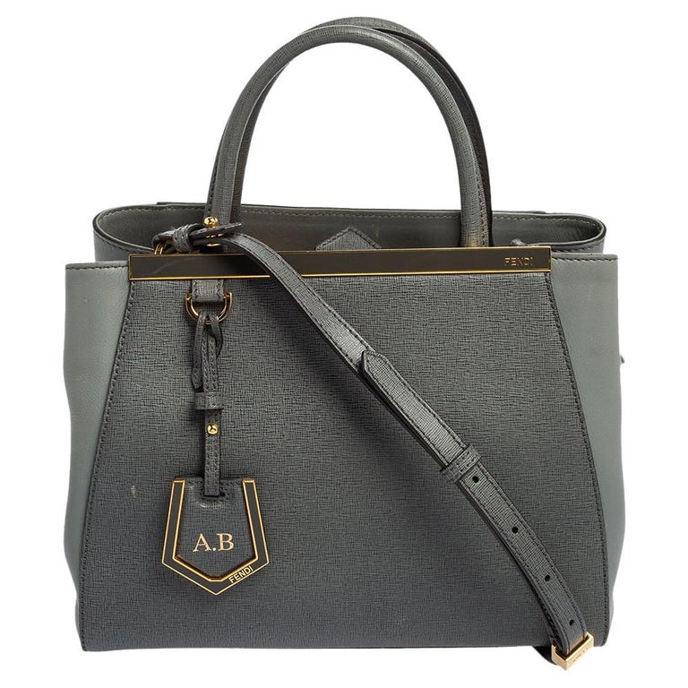 Fendi Grey Leather Small 2Jours Tote at 1stDibs