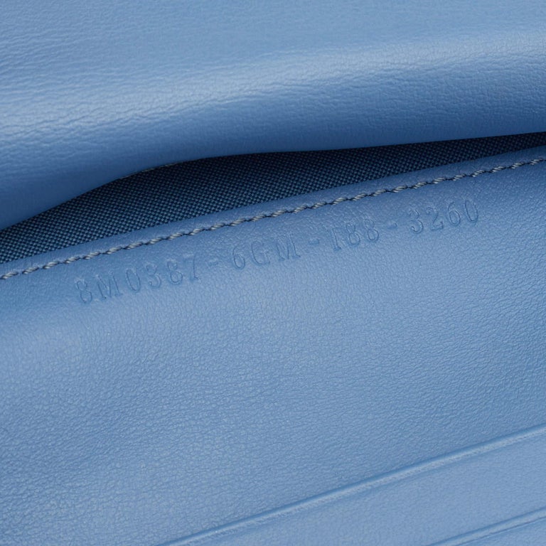 Fendi Grey/ Light Blue Leather By The Way Bifold Wallet For Sale at 1stDibs
