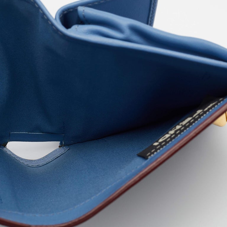 Fendi Grey/ Light Blue Leather By The Way Bifold Wallet For Sale at 1stDibs