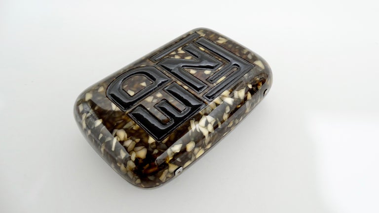 Fendi Hard Case Logo Clutch For Sale at 1stDibs