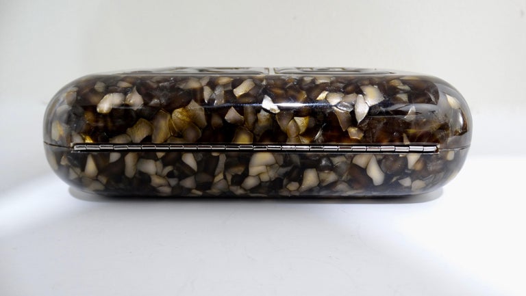 Fendi Hard Case Logo Clutch For Sale at 1stDibs