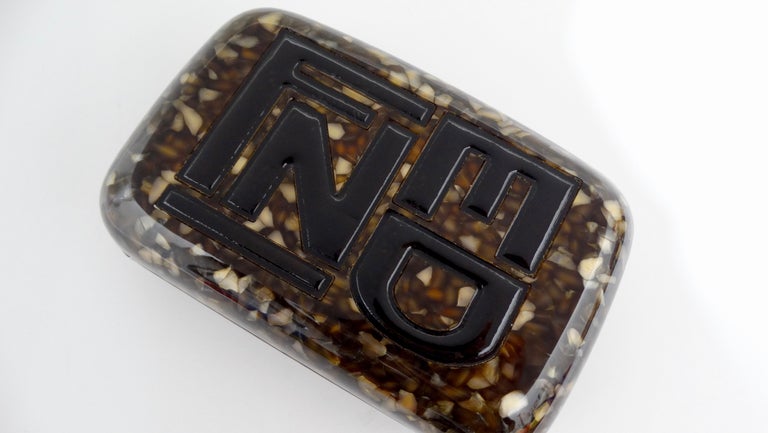 Fendi Hard Case Logo Clutch For Sale at 1stDibs