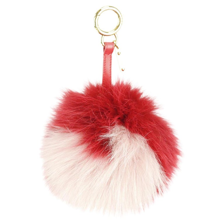 Fendi Heart Fox Fur And Leather Bag Charm For Sale at 1stDibs