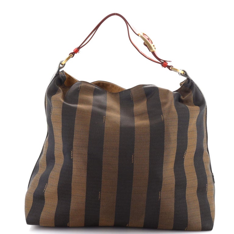 Fendi Hobo Pequin Canvas Large For Sale at 1stDibs