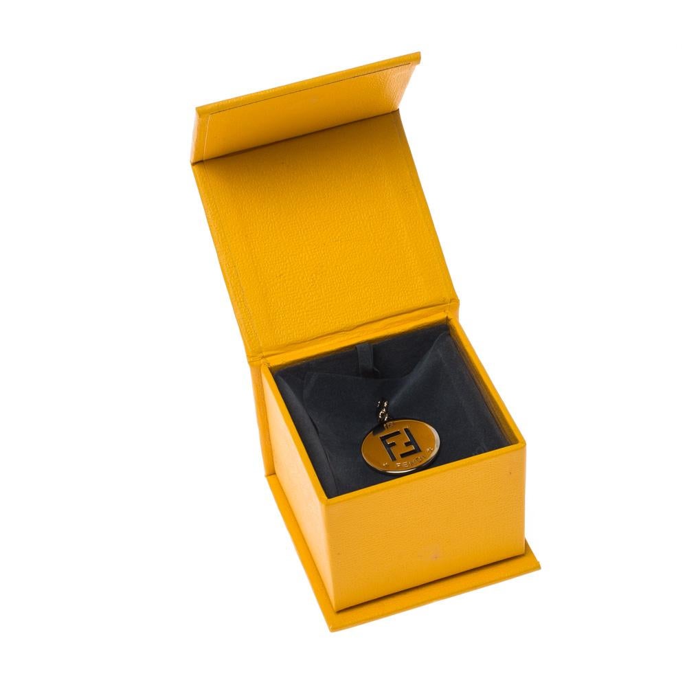Fendi Identification Gold Tone Pendant Charm For Sale at 1stDibs ...